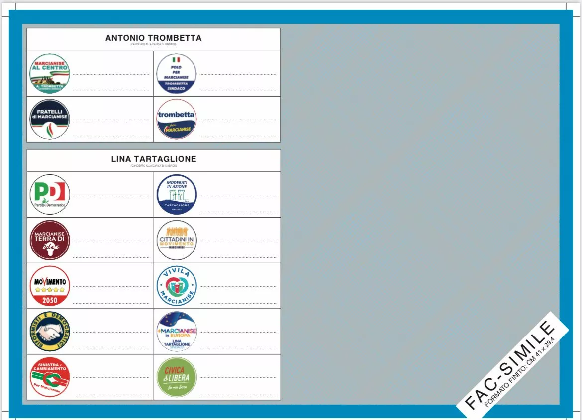 MARCIANISE ELEZIONI: ECCO IL FAC SIMILE DELLA SCHEDA ELETTORALE E I ...